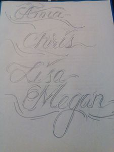 Cursive names by nina - Drawings & Illustration, Paintings & Prints