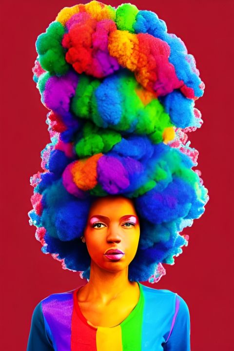 Rainbow afro - One universe - Digital Art & AI, People & Figures ...