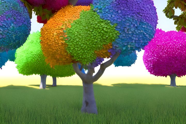 Extra Colorful trees - One universe - Digital Art & AI, Flowers, Plants ...