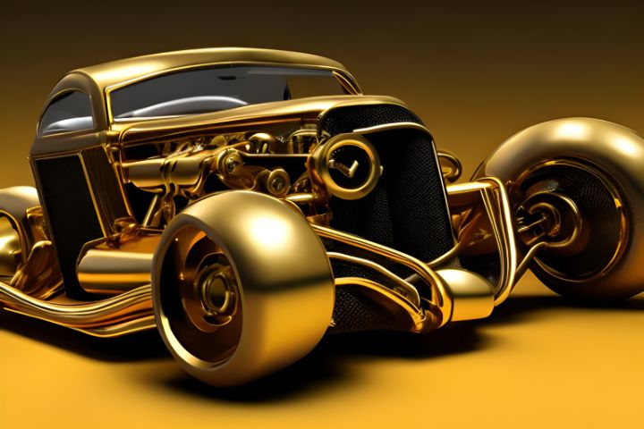 Gold hot rod - One universe - Digital Art & AI, Vehicles ...
