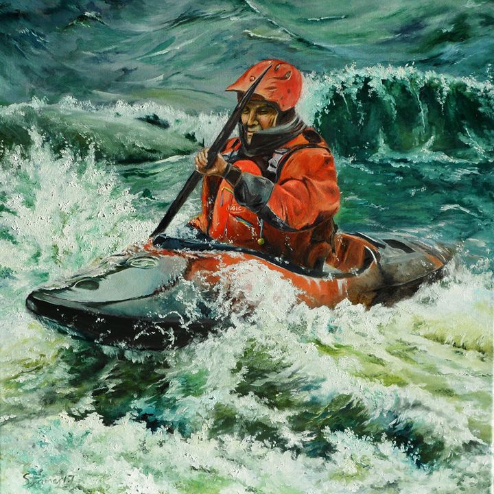 Open Water Kayaking - Steve James - Paintings & Prints, Sports ...