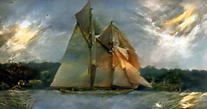 Full Rigged Schooner at Subset - Isle Studio - Paintings & Prints ...