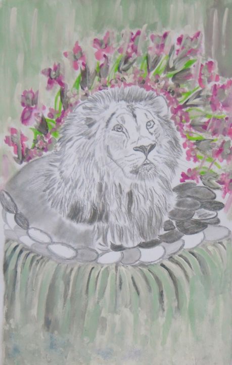 Lion in the Waterfalls - Nicole Lowery - Drawings & Illustration ...