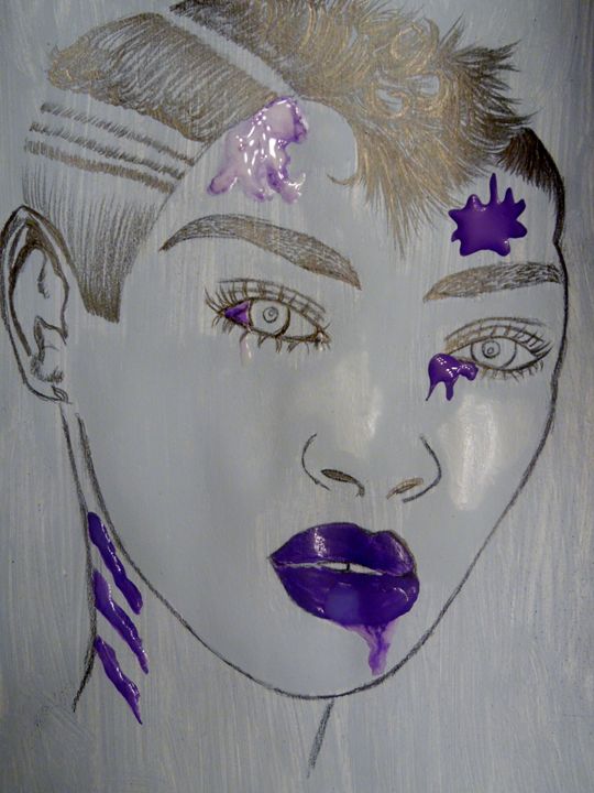 Splashed Purple - Nicole Lowery - Drawings & Illustration, People ...