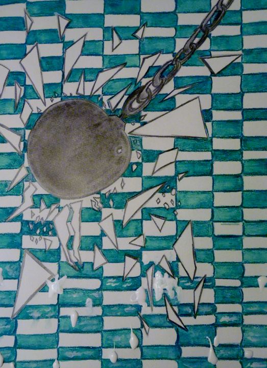 Barbell breaking Mirror - Nicole Lowery - Drawings & Illustration ...