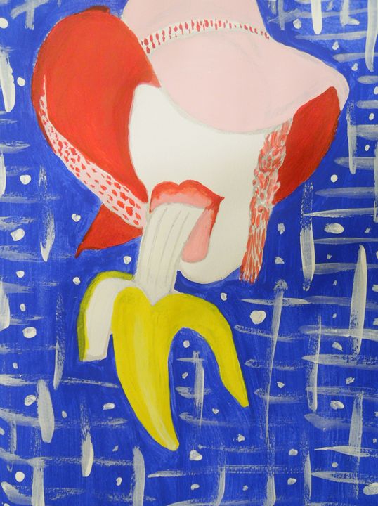 Tasting my Banana - Nicole Lowery - Paintings & Prints, Food & Beverage ...
