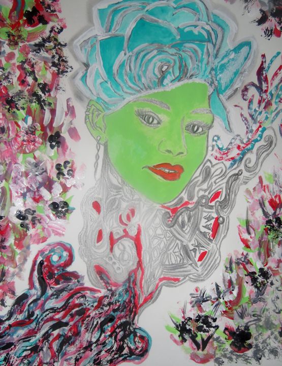 Green Fairy - Nicole Lowery - Paintings & Prints, People & Figures ...