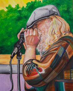 Harmonica Player Drawing