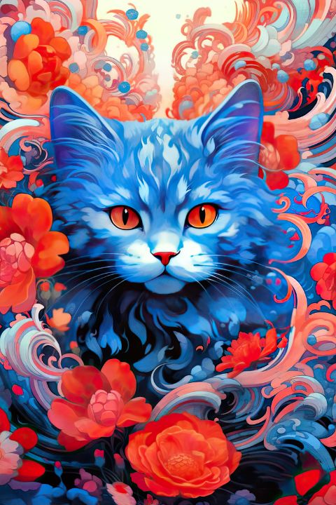 Artistic cat 8 - JBJart Justyna Jaszke - Paintings & Prints, Animals ...