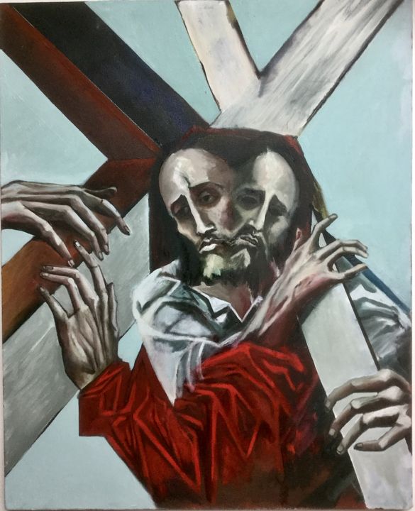 Jesus carries his cross - Artwalls - Paintings & Prints, Religion, Philosophy, & Astrology ...