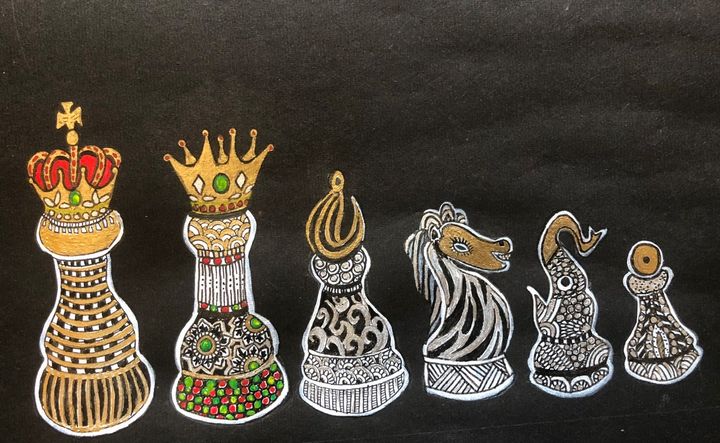 Game of chess - Puja - Paintings & Prints, Entertainment, Other ...