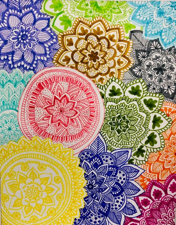 Rainbow mandala - Puja - Paintings & Prints, Abstract, Figurative - ArtPal