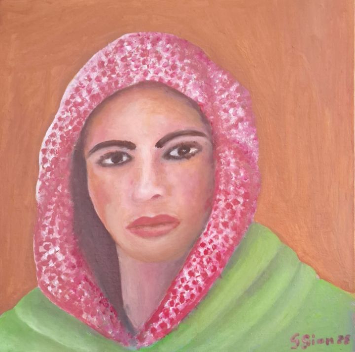 Portrait of Palestinian young woman - NeverTooLate - Paintings & Prints ...
