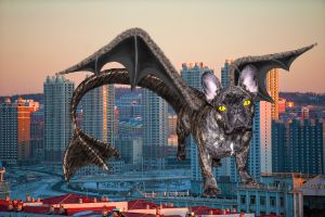 Franch Dragon in city - Kotolmachoff - Drawings & Illustration, Animals ...