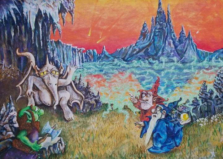 Madjick Mountain - Anton's Originals - Paintings & Prints, Fantasy ...