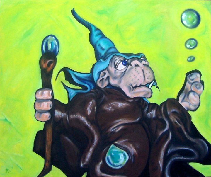 Bubble Wizard - Anton's Originals - Paintings & Prints, Fantasy ...