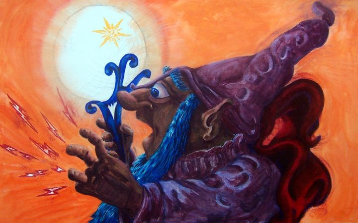 Glowing Orb Wizard - Anton's Originals - Paintings & Prints, Fantasy ...