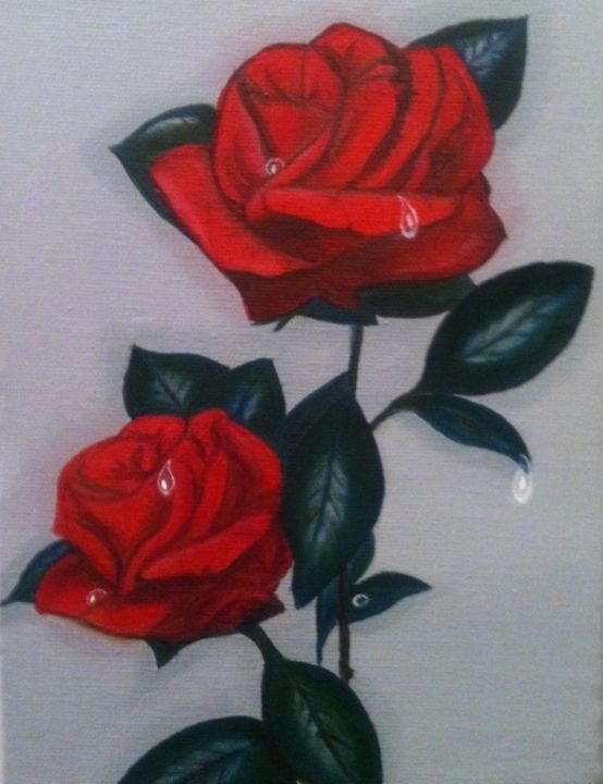 Dewdrops on Roses - ARTBYBFF - Paintings & Prints, Flowers, Plants ...