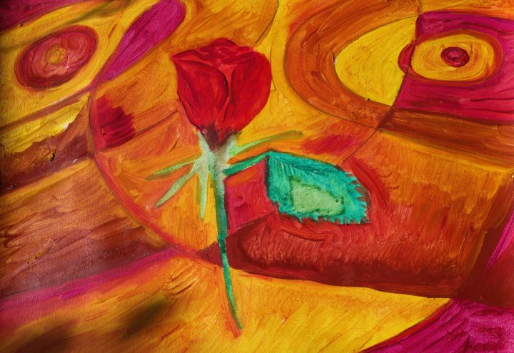 Love Given Rose. - PAULA REILLY - Paintings & Prints, Abstract, Geometric - ArtPal