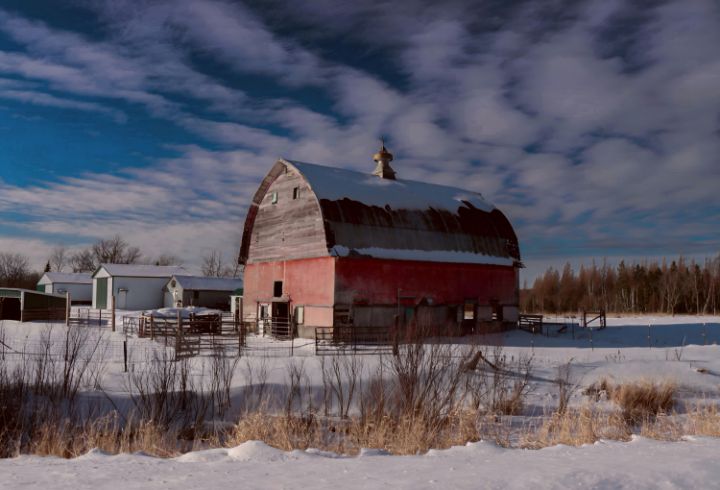 Winter Barn with Blue Sky - Pause button photography - Photography ...