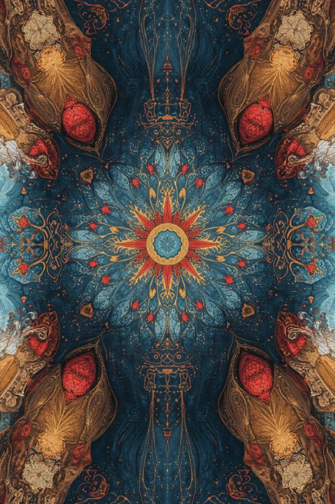 Crimson Axis – Abstract Mandala - Zanna Beke - Digital Art & AI ...
