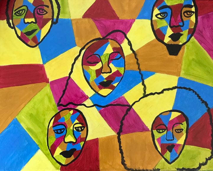 People & Shapes - Lacey's Art - Paintings & Prints, Abstract, Geometric ...