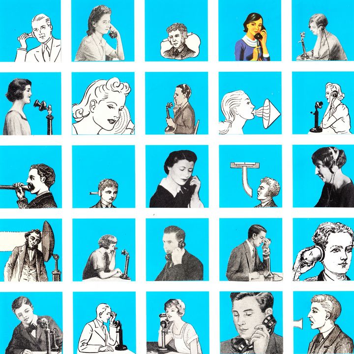 Call centre - Bob May collages - Paintings & Prints, People & Figures ...