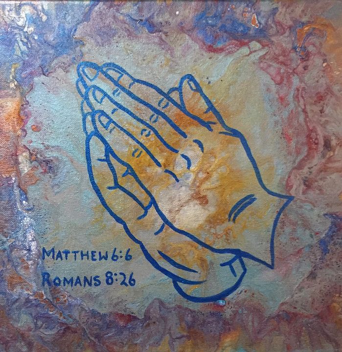 Praying Hands in Ice Blue - Cheryl A Thurston Art - Paintings & Prints ...