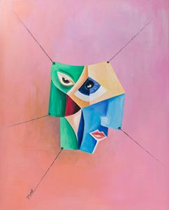 Locked Faces - The Friend - MarLen - Paintings & Prints, Abstract ...