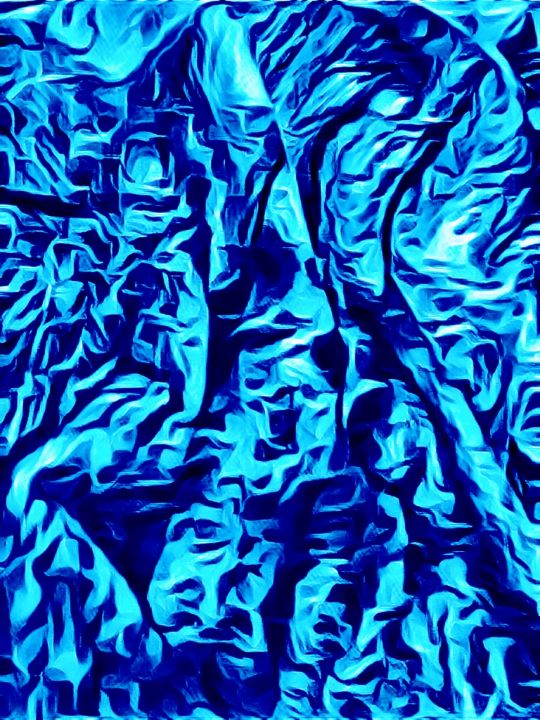 Blue and Black Wrinkles - Art Dreamer - Digital Art & AI, Abstract ...