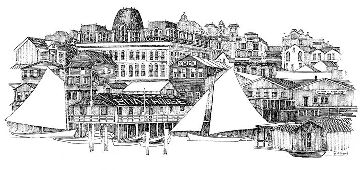 Old Seattle Waterfront in 1917 - Wend Art Gallery - Drawings ...