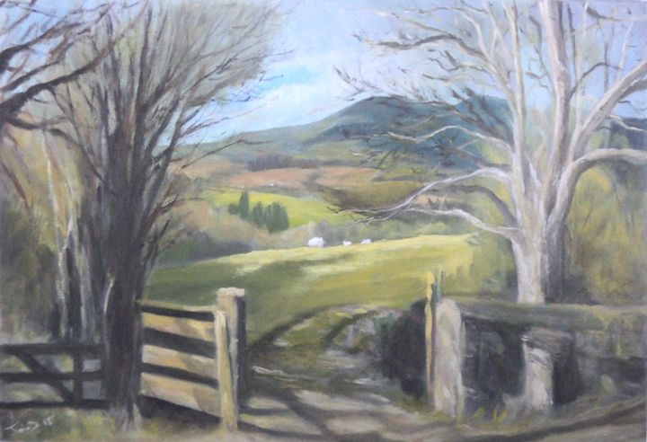 Farm gate - JmcD Art - Paintings & Prints, Landscapes & Nature, Fields ...