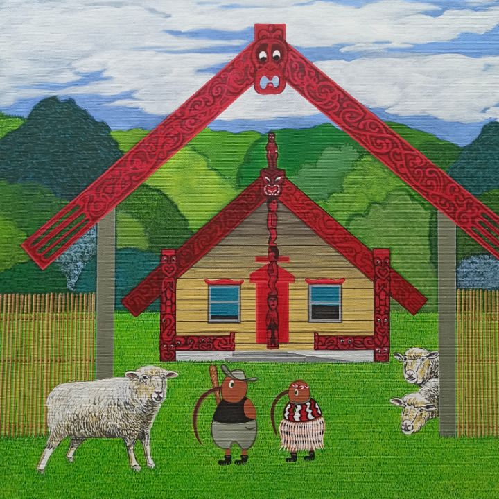 Maori Culture. Kiwi Birds with Sheep - Darren Burch - Paintings ...