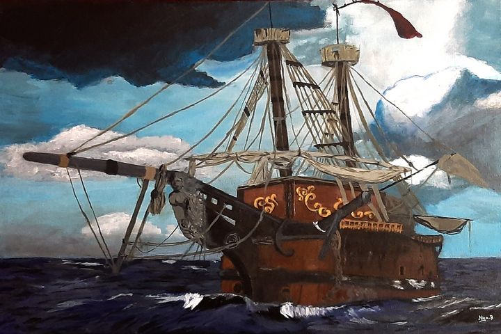 The Pirates Ship - Tejal Bhagat - Paintings & Prints, Landscapes ...