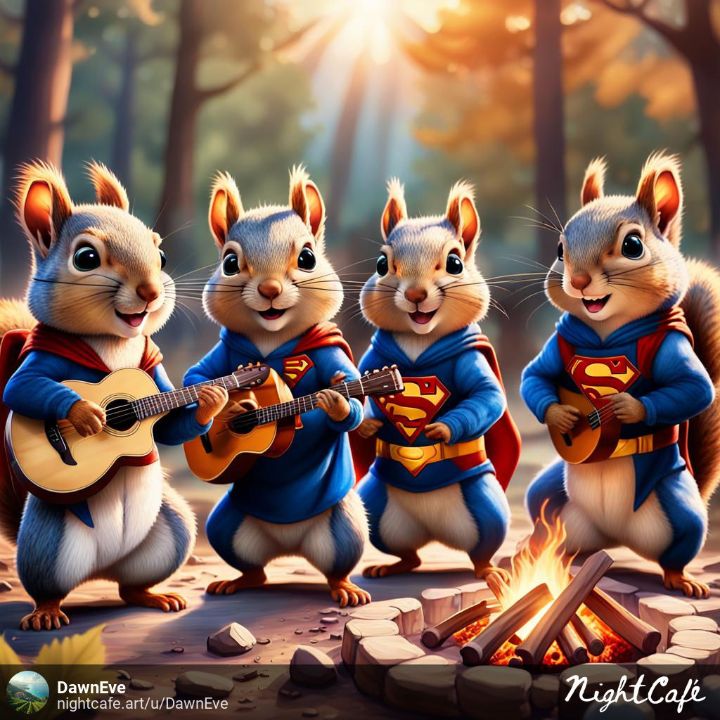 The super squirrels & the coconut - TeamHomeEvery1 - Digital Art & AI ...
