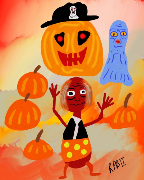 A poor sad pumpkin Halloween - Drawings From the Mind - Digital Art ...