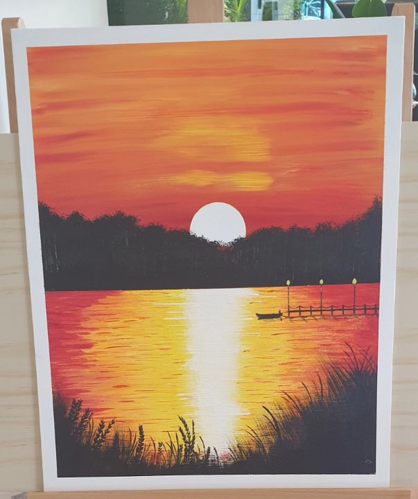 Lake sunset - Rob Taylor - Paintings & Prints, Landscapes & Nature ...
