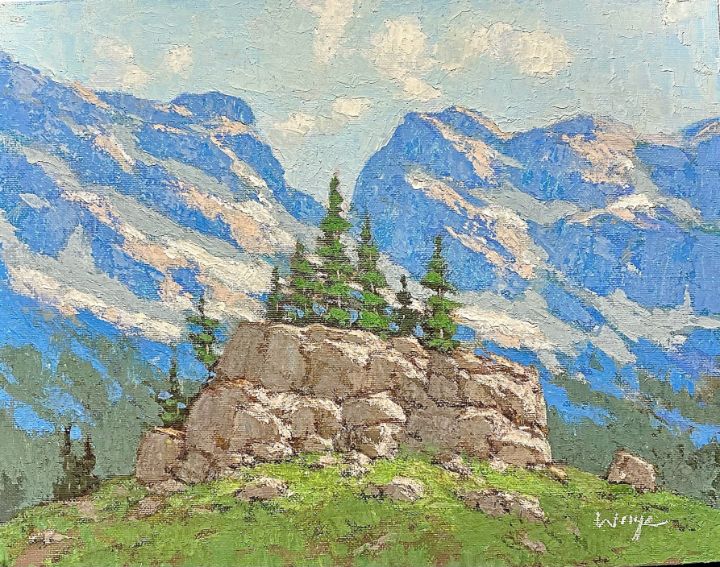 Blue Rockies - Michko Wrye - Paintings & Prints, Landscapes & Nature ...