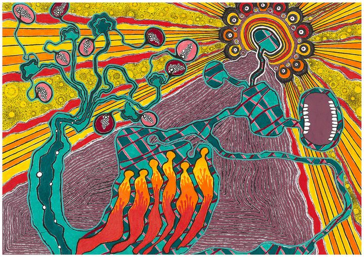 Valkoinen Puhveli - Mariqa Mireille - Drawings & Illustration, Abstract ...