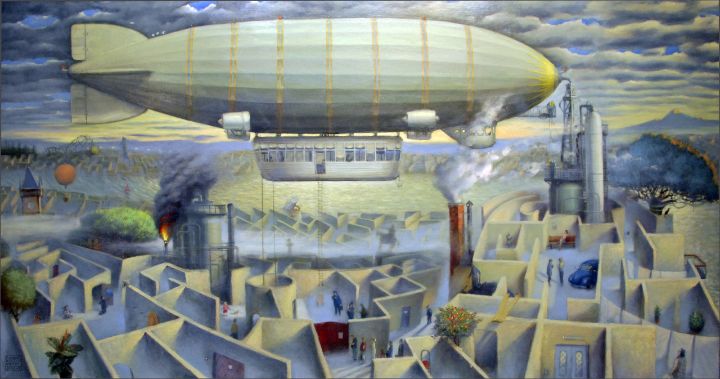 Airship - Artist Ivanishchev Roman - Paintings & Prints, Buildings ...