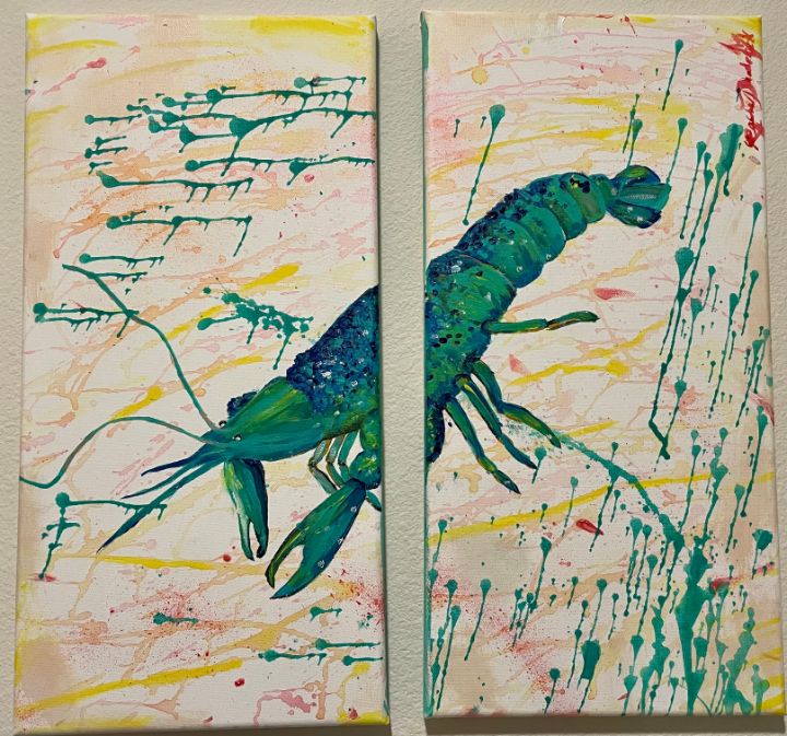 Richard: crawfish - Ocean pop: fun Traditional art - Paintings & Prints ...