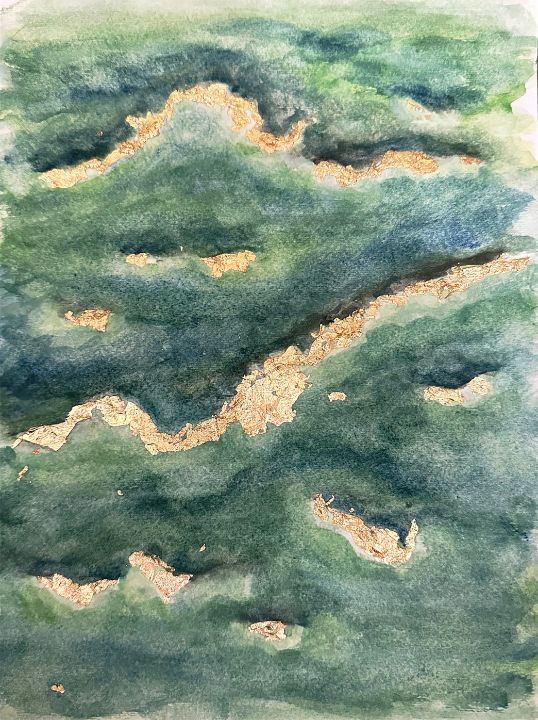 Green Geode Watercolor Painting - Legendary Mama - Paintings & Prints ...