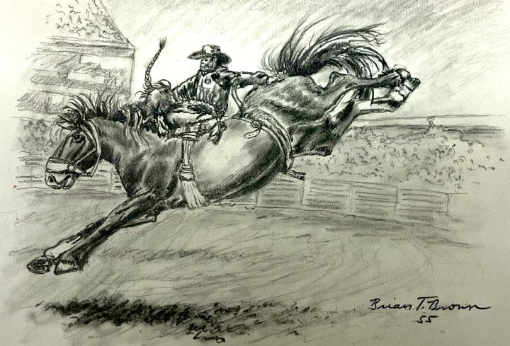 Bronco Buster 2 - Brian T Brown Art - Drawings & Illustration, Sports ...