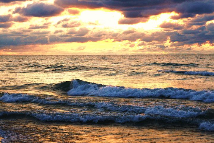 sunset over waves - fine art / nature photography - Photography ...