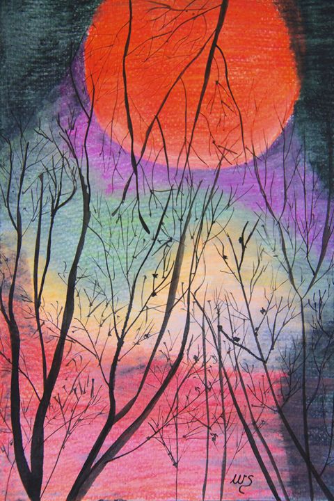 Bush Fire Moon - Wendy's Art - Drawings & Illustration, Astronomy ...