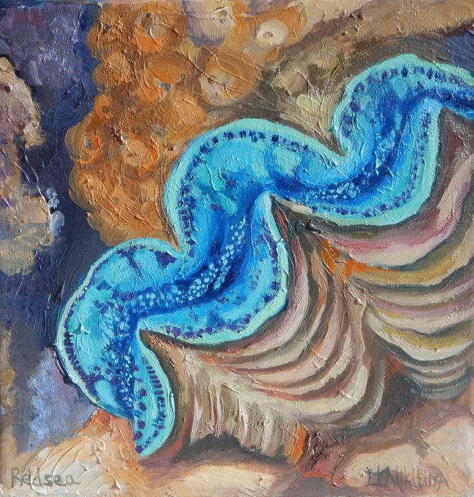 Clam thridacna - Olga Nikitina - Paintings & Prints, Animals, Birds ...