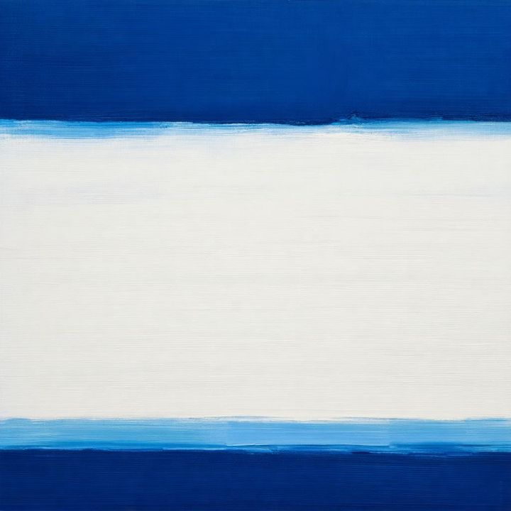 Blue White Minimalist Stripe Artwork - stellaartist001 - Digital Art & AI, Abstract, Movement ...
