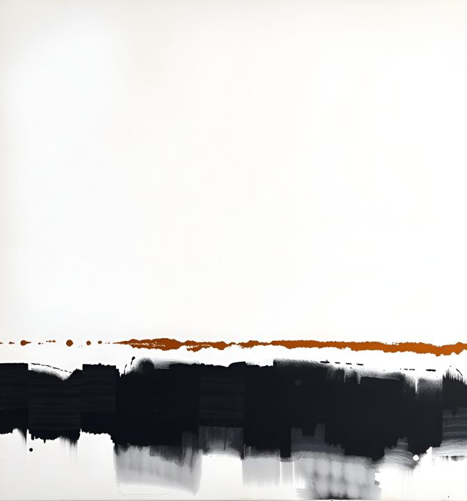 Black White with Orange Line - stellaartist001 - Digital Art & AI ...