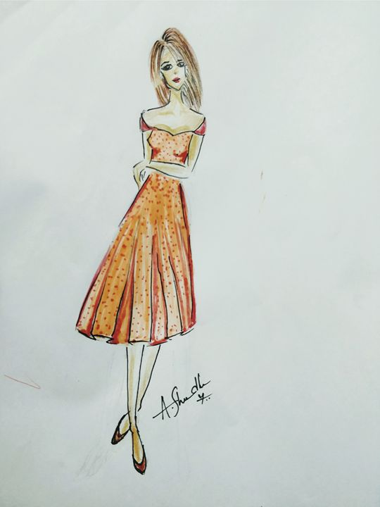 Fashion sketch - Fashion notebook by shraddha - Drawings & Illustration ...
