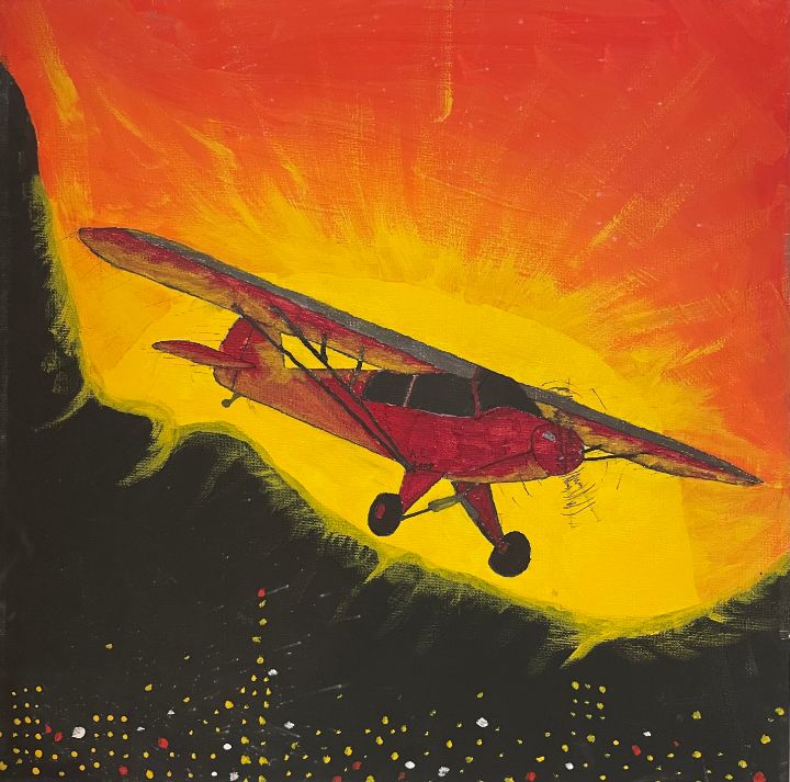 Airplane Painting Art Retro Grumman Avenger Aircraft | Wayne Lambert